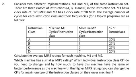 solved 2 consider two different implementations m1 and m2