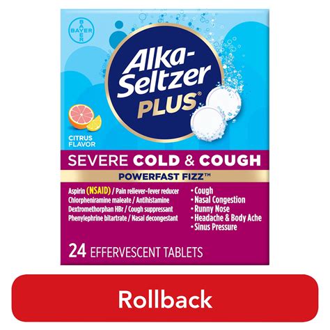 Alka Seltzer Plus Powerfast Fizz Severe Cold And Cough Medicine Citrus