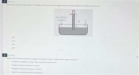 Solved Referring To The Barometer Shown In The Figure What