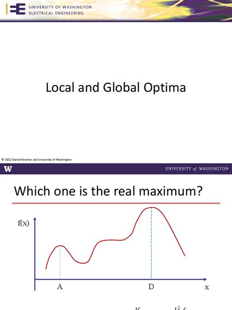 Local And Global Optima © 2011 Daniel Kirschen And University Of Washington Pdf Maxima And