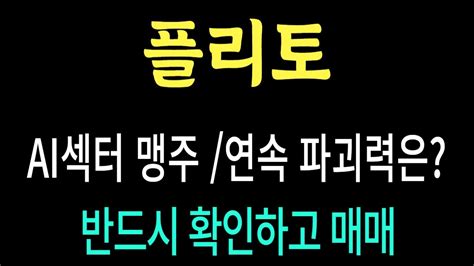 플리토 플리토 주가 플리토 전망 플리토 주식 Youtube
