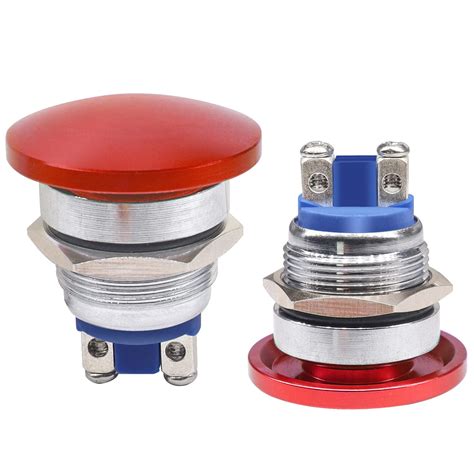 Buy Taiss 2PCS 22mm Mushroom Head Push Button Switch SPST IP65 Waterproof Momentary Push Button