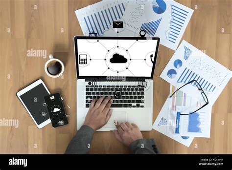Cloud Computing Diagram Network Data Storage Technology Service Stock