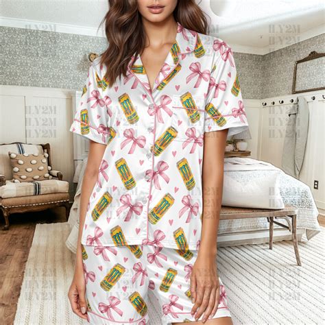 Khaotic Monster Energy Drink Satin Pajama Set For Women Short And Long