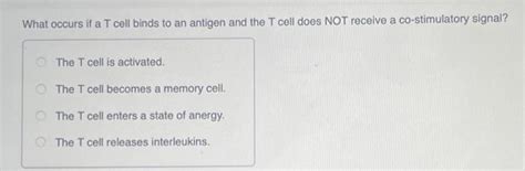 solved what occurs if a t cell binds to an antigen and the t