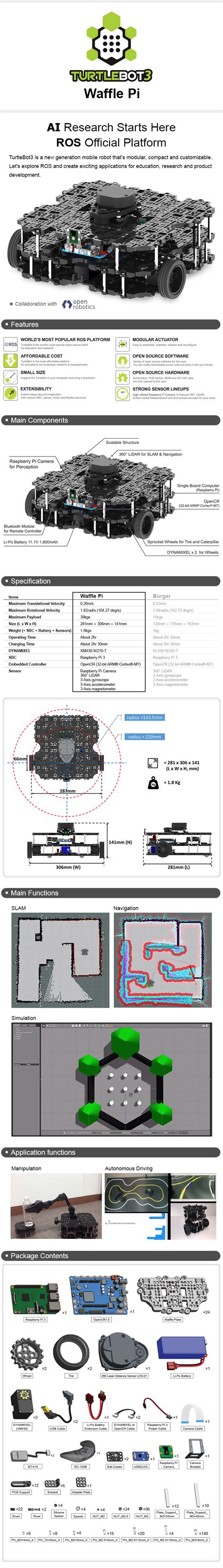 Turtlebot3 Waffle Pi Tb3 Ros Based Mobile Robot Tribotix