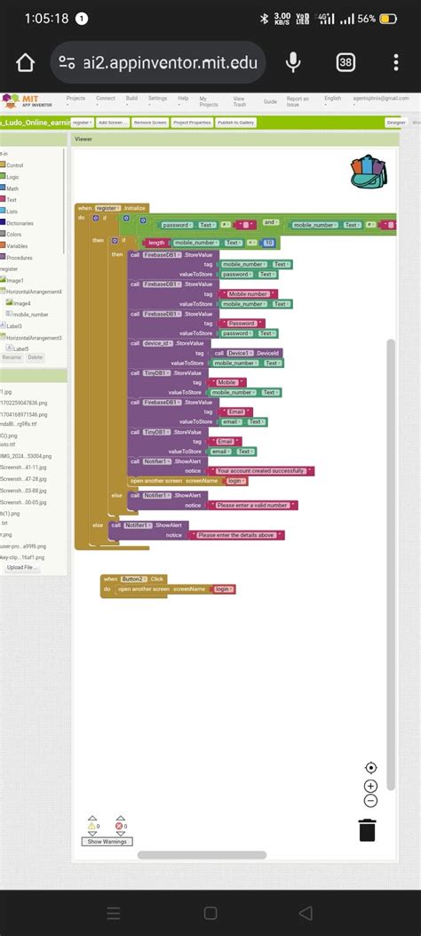 Facing Issue In Login System Mit App Inventor Help Mit App Inventor