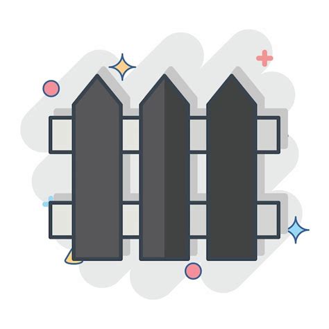 Premium Vector Icon Fence Related To Carpentry Symbol Comic Style