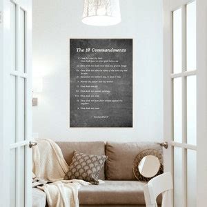 10 Commandments Poster Exodus 20 Religious Artwork Christianity Art