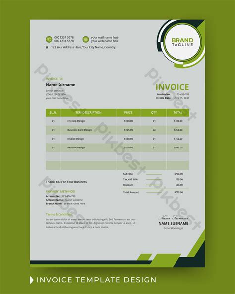 Corporate Business Invoice Template Design Eps Free Download Pikbest