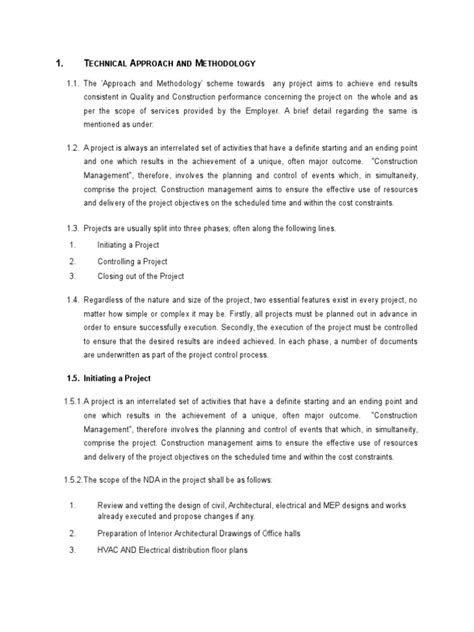 Gcu Technical Approach And Methodology Pdf General Contractor Construction Management
