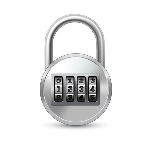 realistic lock with combination code 460321 vector art at vecteezy
