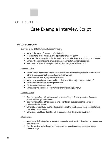 Appendix C Case Example Interview Script Airport Greenhouse Gas Reduction Efforts The