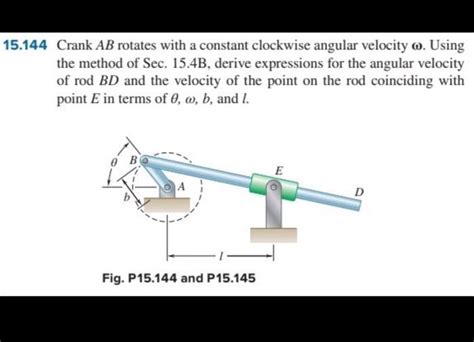 Solved 15 144 Crank Ab Rotates With A Constant Clockwise