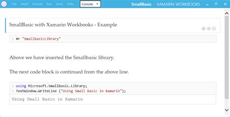 Small Basic With Xamarin Workbooks Microsoft Community Hub