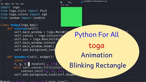 Python Toga Blinking Rectangle Animation Coding For All Youtube