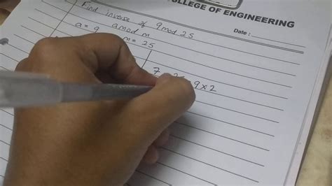 Inverse Modulo Using Euclidean Algorithm Youtube