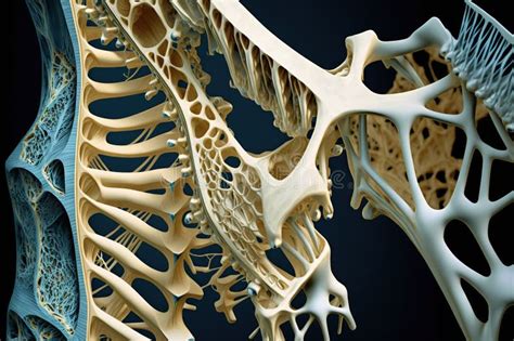 Osteoporosis Bone Micro Structure Created By Generative Ai Stock
