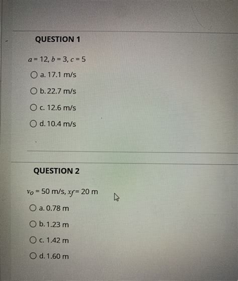 Solved Problem What Is The Maximum Speed Reached By A Chegg