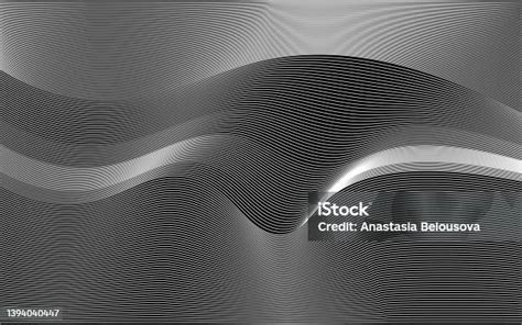 기하학적 추상 구성 파도 검은 배경에 선 줄의 스트립 또는 테이프 흑백 그래픽 0명에 대한 스톡 벡터 아트 및 기타 이미지 0명 곡선 디자인 Istock