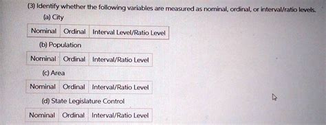 Solved Please Explain 3 Identify Whether The Following Variables