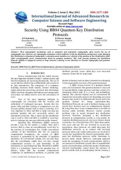 pdf security using bb84 quantum key distribution protocols