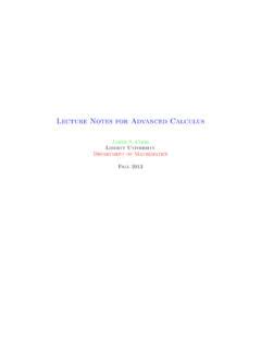 Lecture Notes For Advanced Calculus Supermath Info Lecture Notes