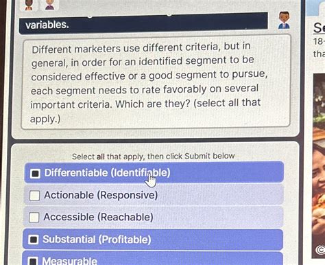 Solved variables.Different marketers use different criteria, | Chegg.com