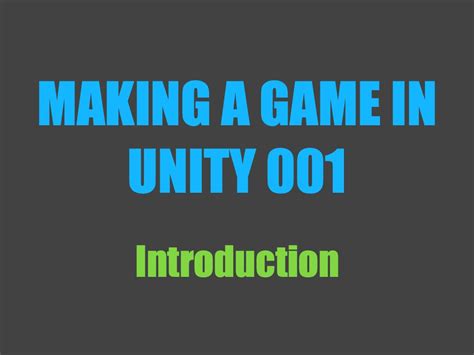 Making A Game In Unity Introduction Tom Weiland