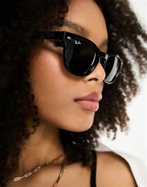 Ray Ban 0rb4140 Wayfarer Sunglasses In Black Asos