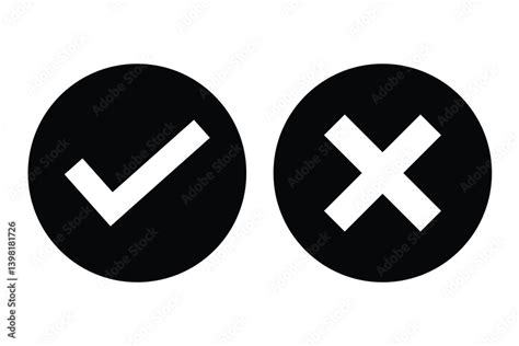 Check Mark Icons Green Check Mark And Red Cross Mark Icon Set Green