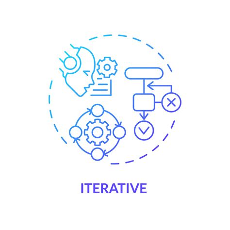 2d Gradient Iterative Icon Creative Isolated Vector Thin Line Blue Illustration Representing
