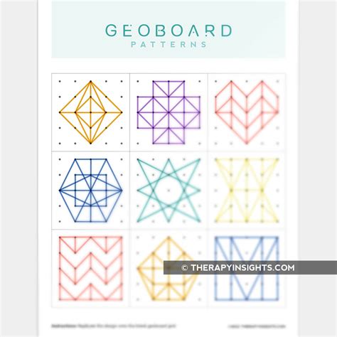 Geoboard Patterns Adult And Pediatric Printable Resources For Speech