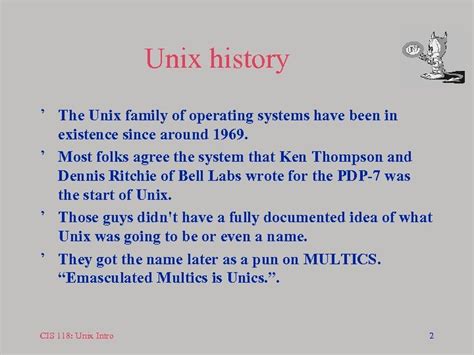 Today S Topics Unix History Unix Philosophy