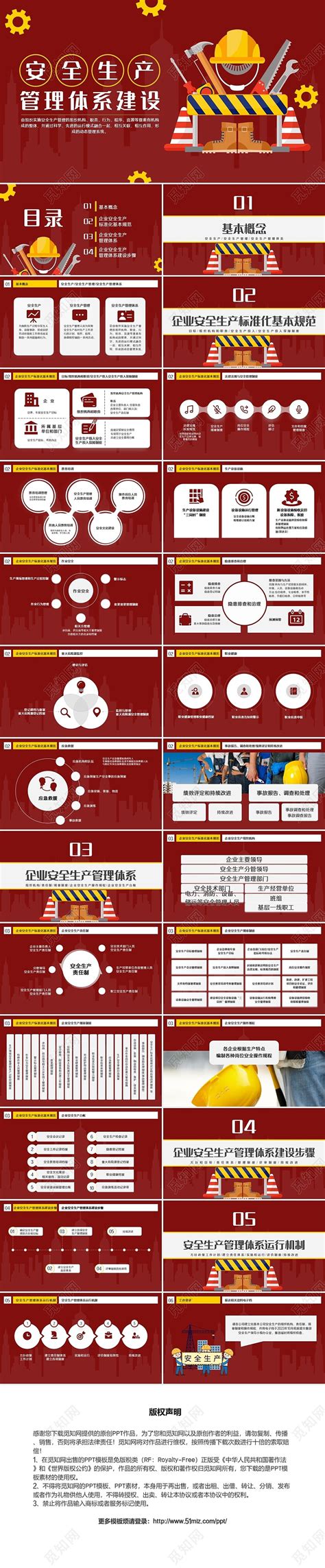 红色插画风简约商务企业安全生产管理体系建设管理制度ppt模板下载 觅知网