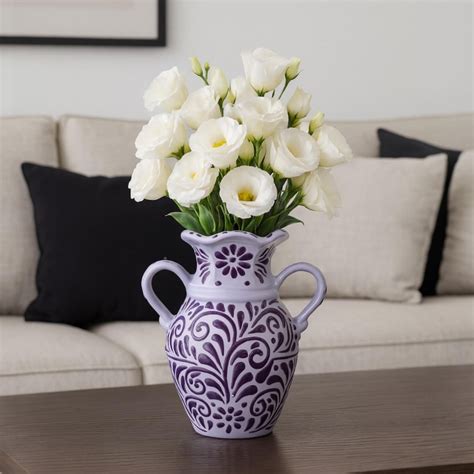 Talavera Cielito Lindo Flower Vase Lavender Color Etsy