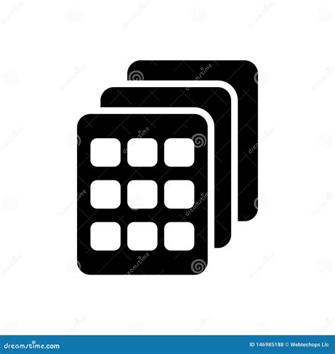 Black Solid Icon For Collection Set And Stock Stock Vector