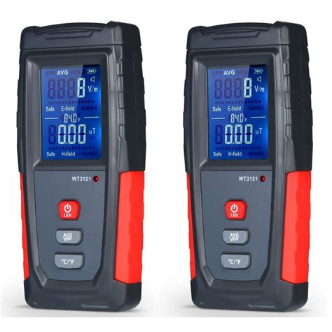 2x Emf Meter Usb Rechargeable Radiation Detector For Electromagnetic