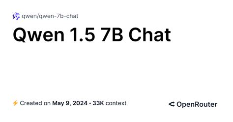 qwen 1 5 7b chat run with an api openrouter