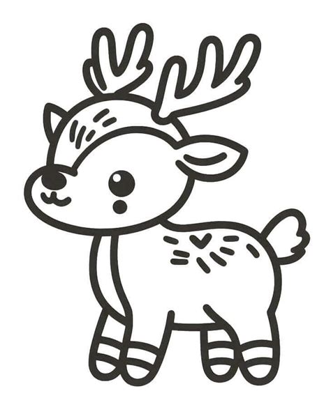 Fise De Colorat Cu Ren Drăguț Imagini De Colorat Gratuite