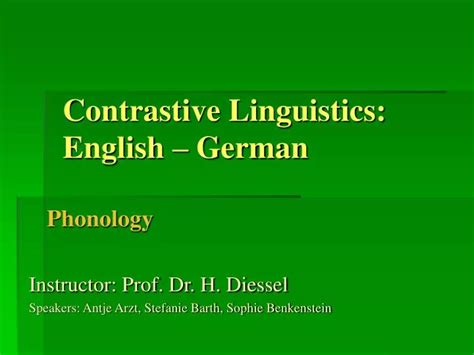 Ppt Contrastive Linguistics English German Powerpoint Presentation Id 981485