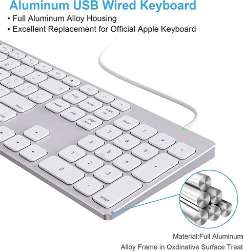 Ultra Slim Aluminum Usb Wired Numeric Keyboard For Imac Macbook Pr