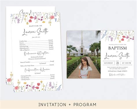 Editable LDS Baptism Program Printable LDS Baptism - Etsy Australia