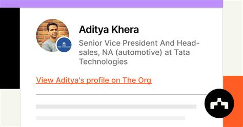 Aditya Khera Senior Vice President And Head Sales Na Automotive At