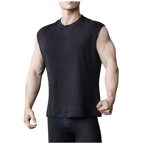 Jiuke Mens Ribbed Tank Tops Sleeveless Workout T Shirt Muscle Gym