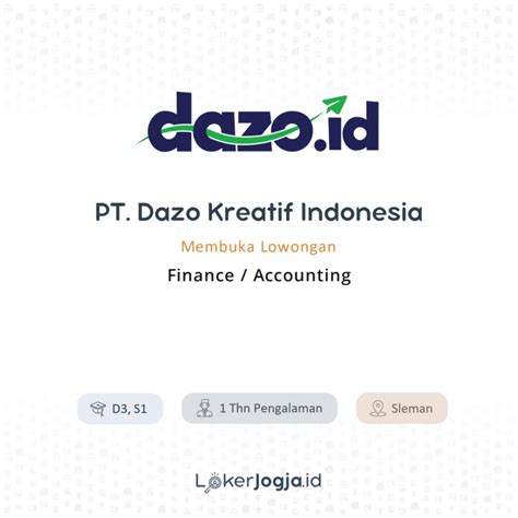 Lowongan Kerja Finance Accounting Di Pt Dazo Kreatif Indonesia