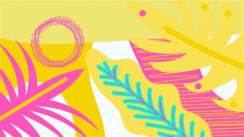 콜라주 현대 꽃 원활한 패턴입니다 현대 이국적인 정글 과일과 식물 크리에이 티브 디자인 나뭇잎 패턴 손으로 그린 수채화 벡터