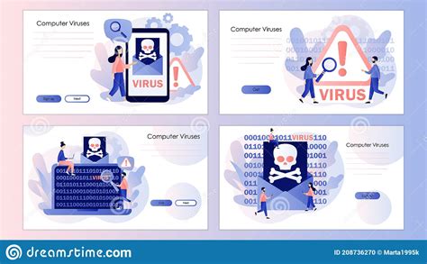 Computer Virus Concept Hacker Attack And Web Security Scam Alert Stock Vector Illustration