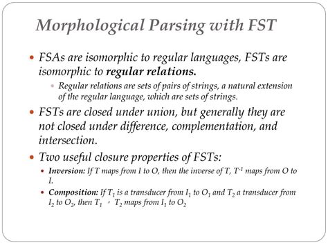 Ppt Morphology And Finite State Transducers Powerpoint Presentation