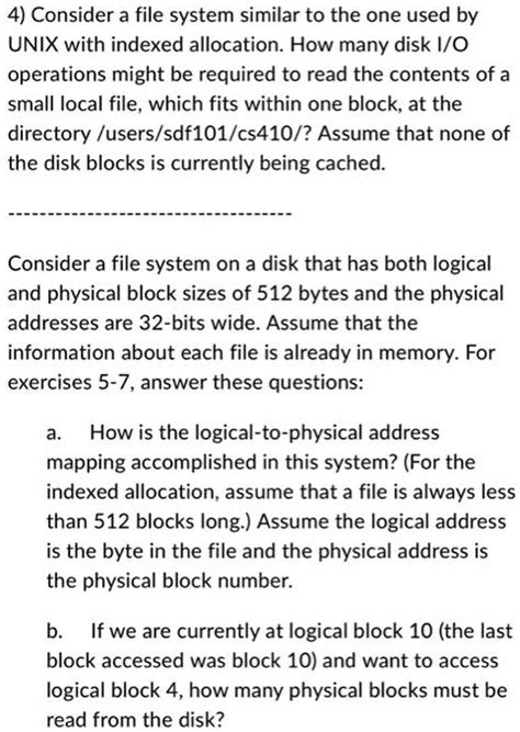 solved consider a file system similar to the one used by unix with